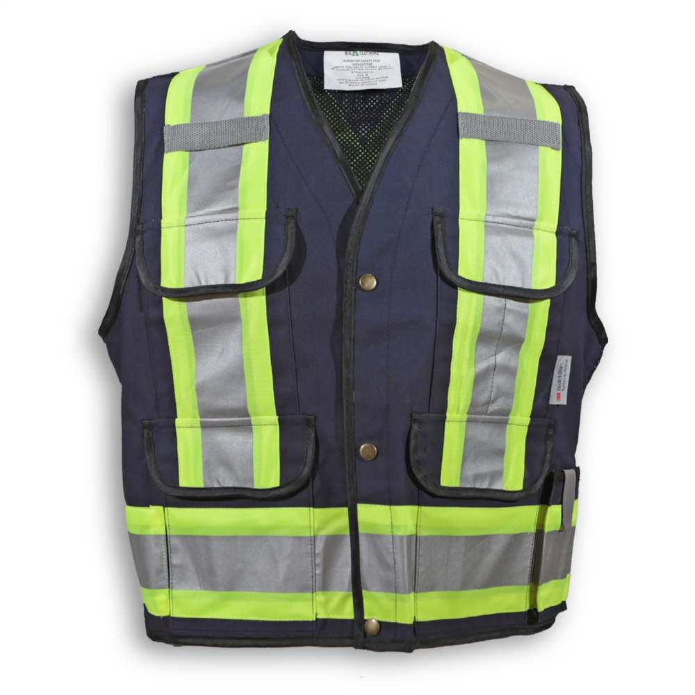 (BK700) Navy Blue Cotton Mesh Supervisor Safety Vest – The Embroidery Zoo